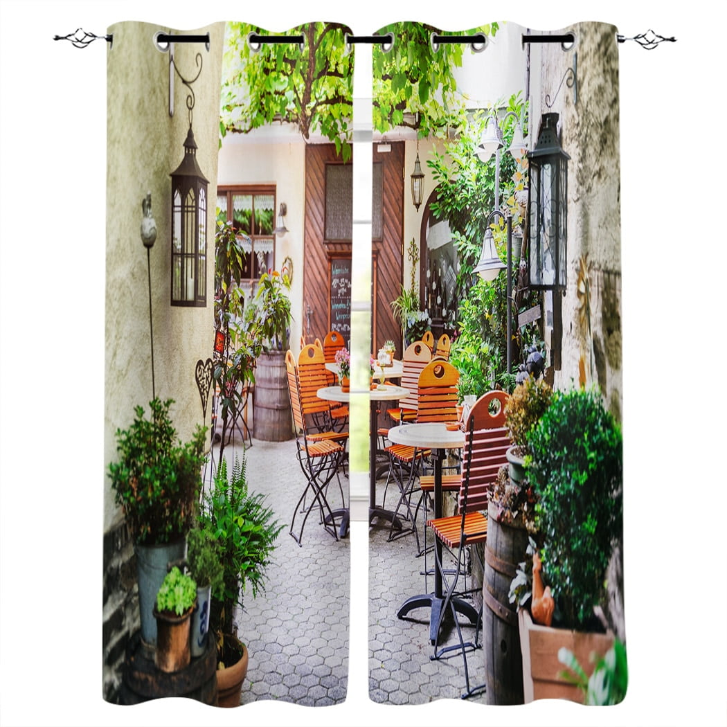 European Courtyard Window Curtains For Living Room Kitchen Bedroom ...