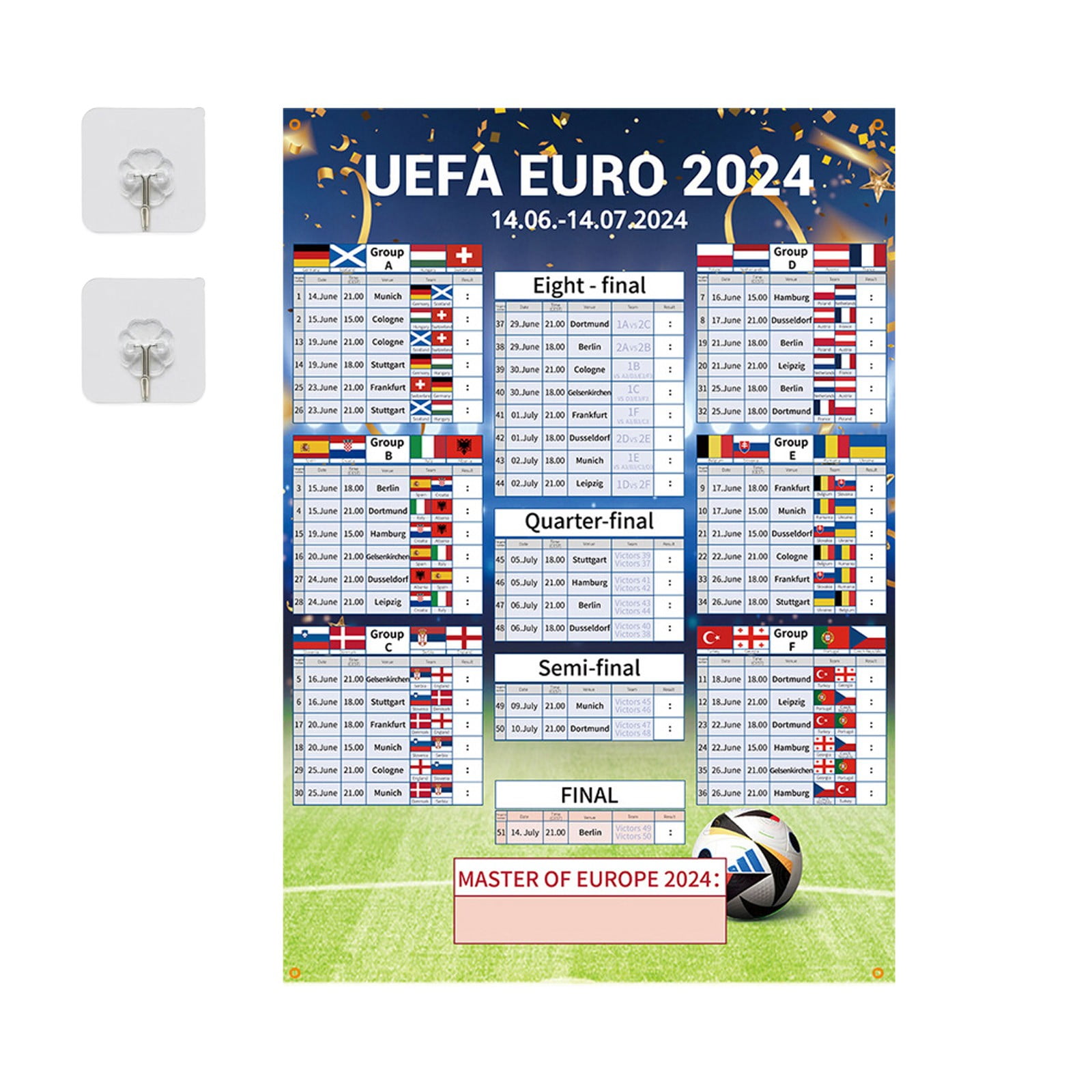 European Cup Fixture Background Panel Fabric Ideal For Home Bedroom ...