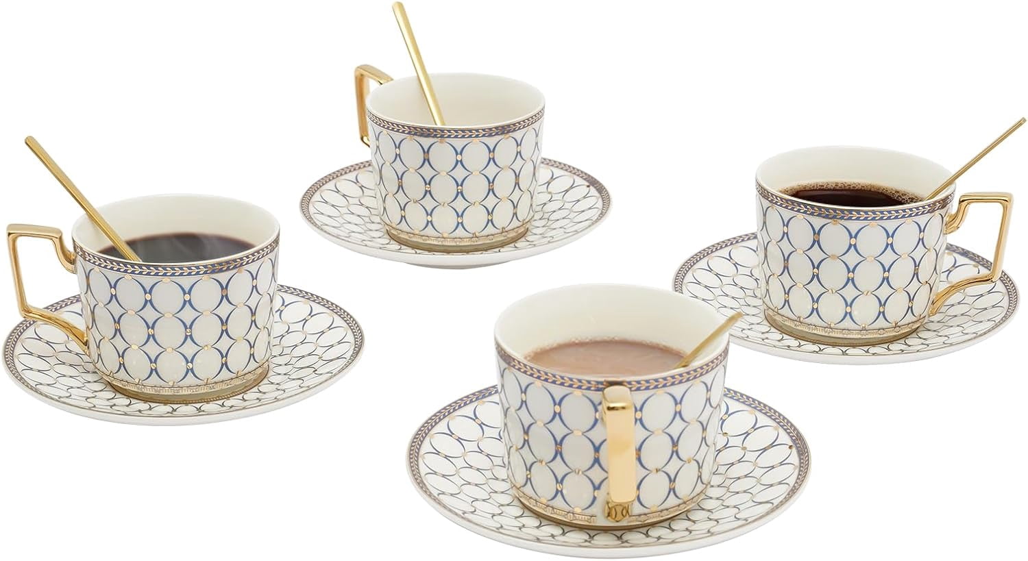 European Cup and Plate Set, 7 ounces of porcelain exquisitely glazed ...