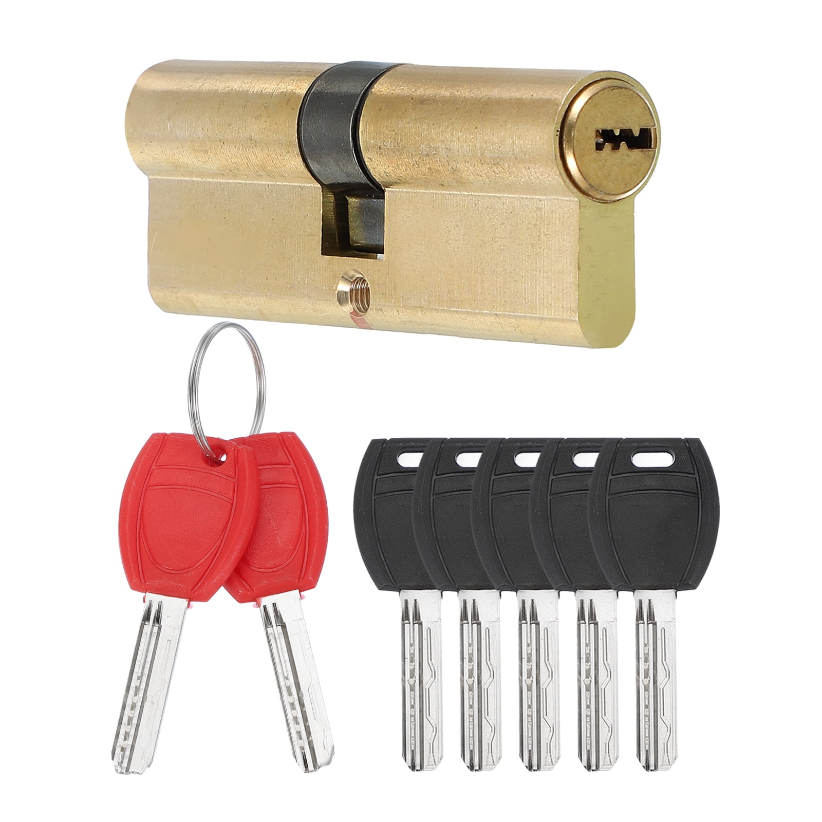 European Double Lock Cylinder, Door Cylinder Lock with Keys Solid Brass Lock Cylinder for Anti ...