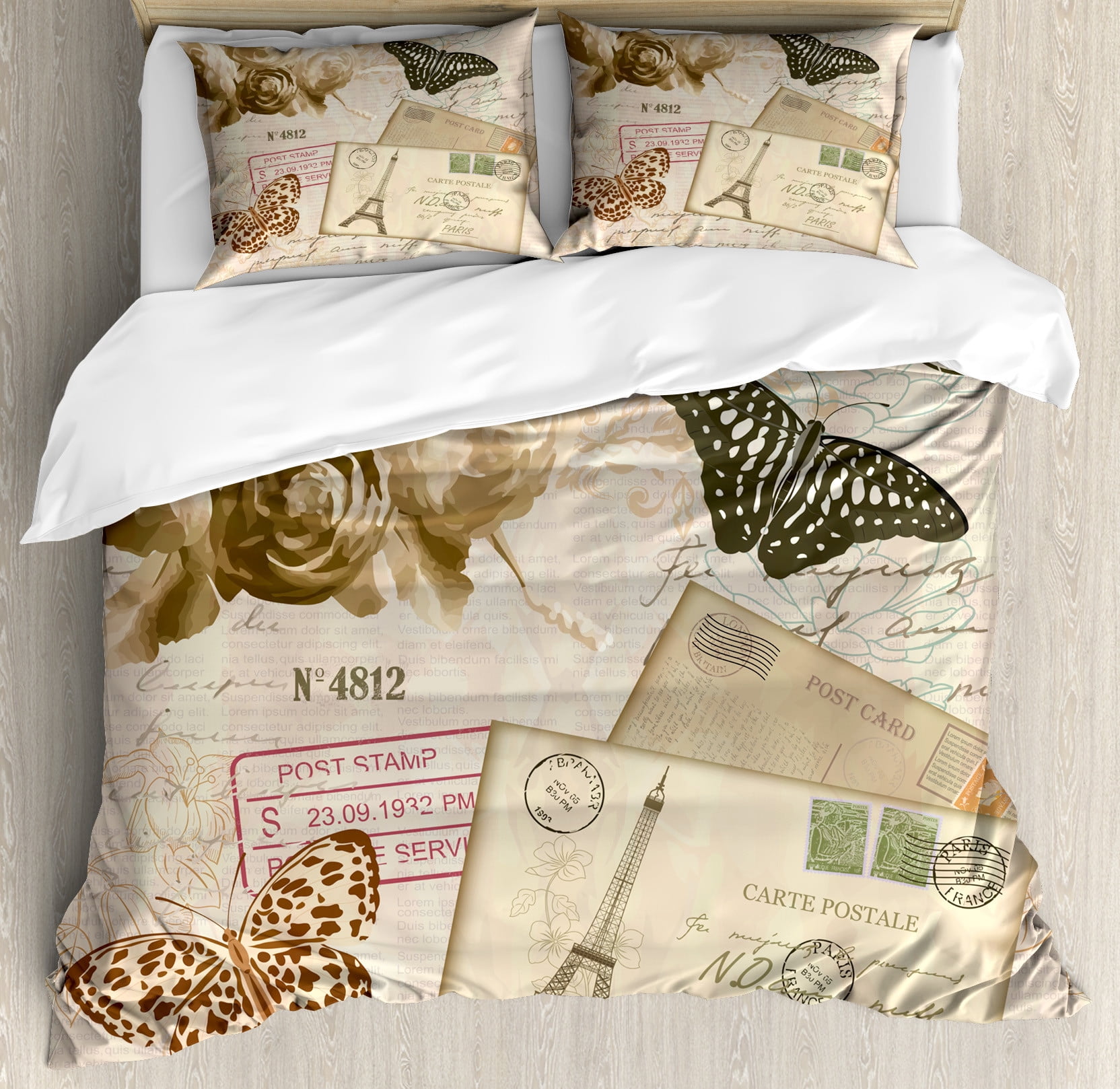 European Duvet Cover Set, Old Vintage Retro Style Lettering with ...