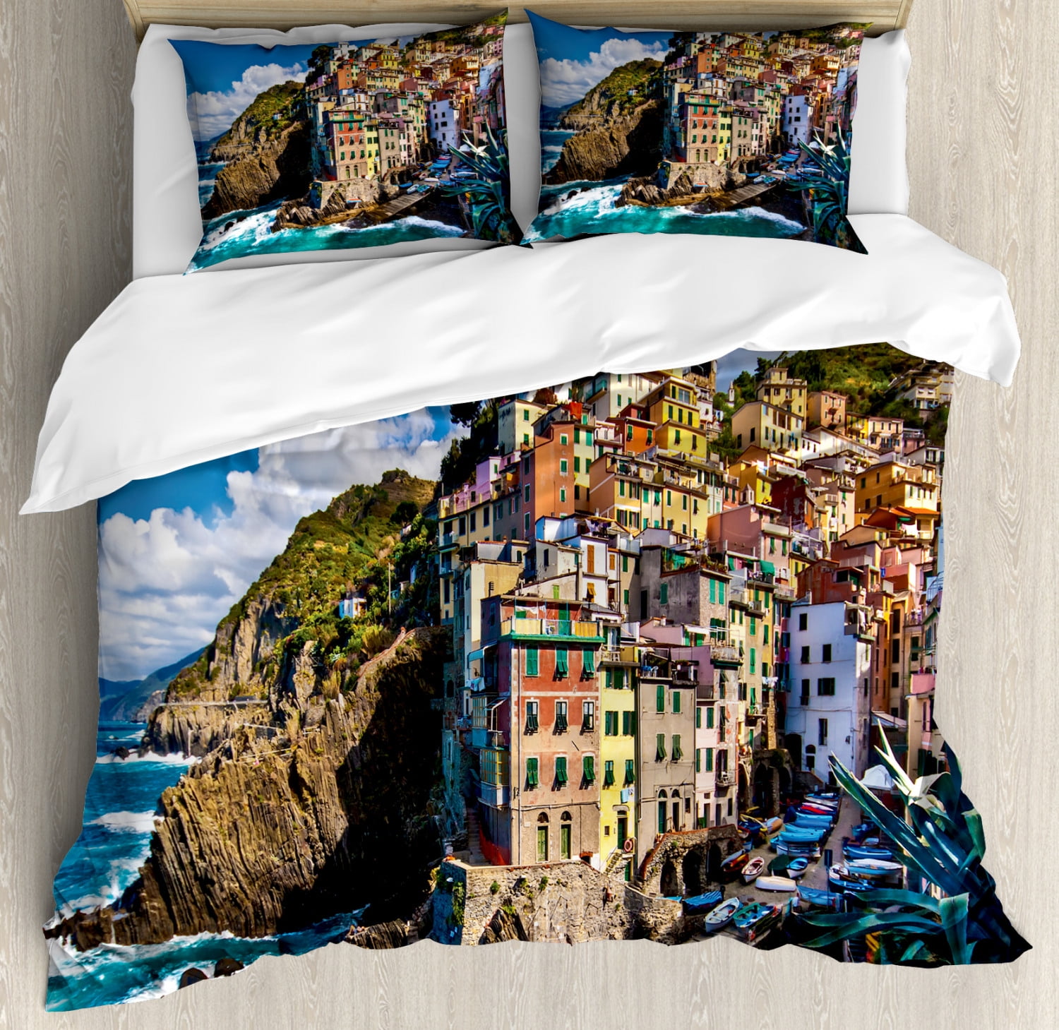 European Duvet Cover Set Queen Size, Italian Mediterranean House by ...