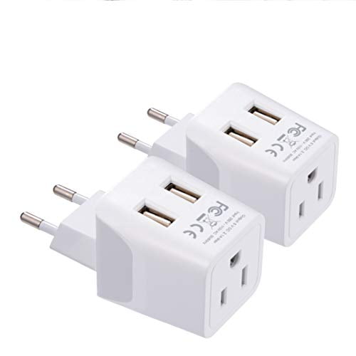 European, Egypt Travel Adapter Plug by Ceptics with Dual USB - Type C ...
