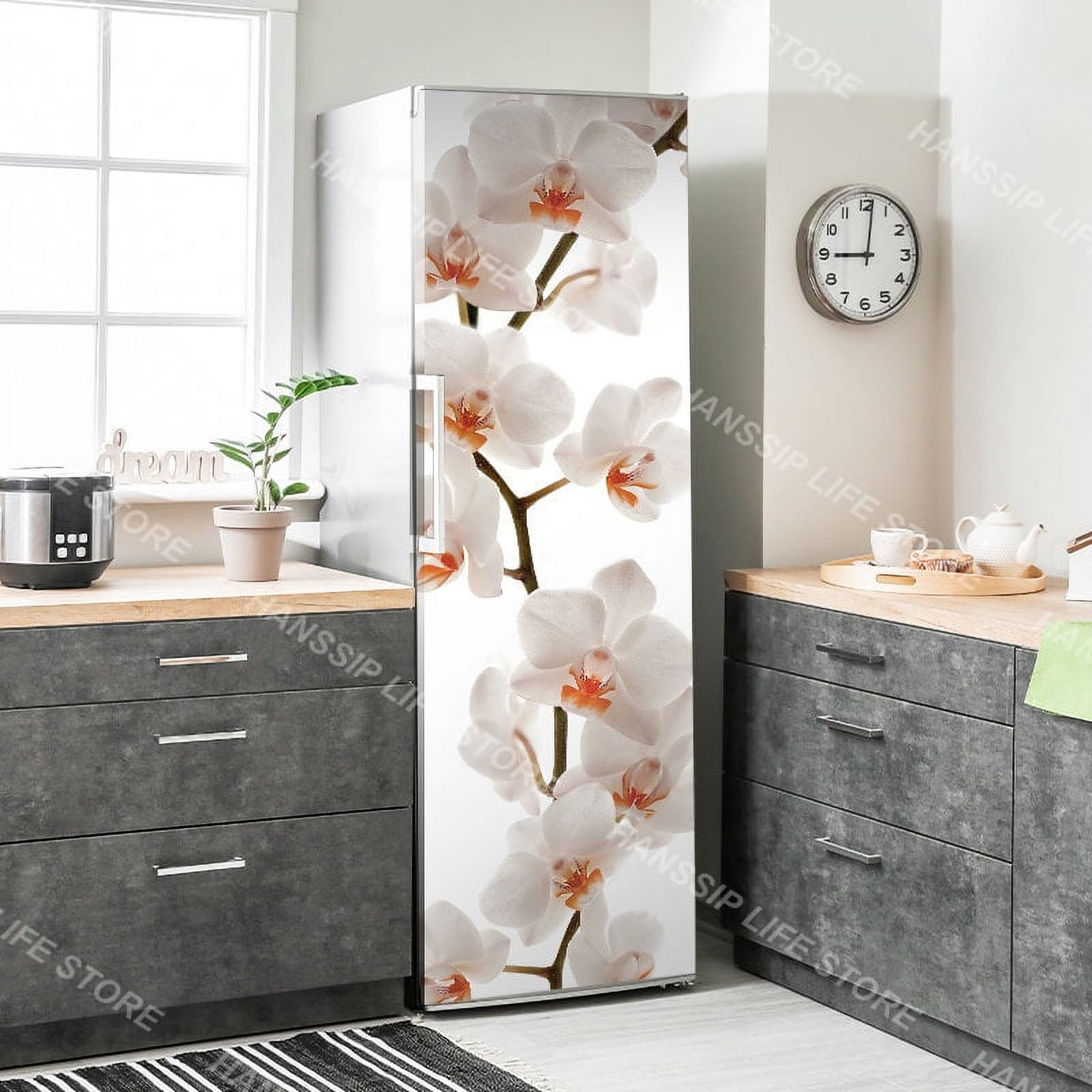 European Eiffel Tower Ph Booth Pattern Refrigerator Sticker ration ...