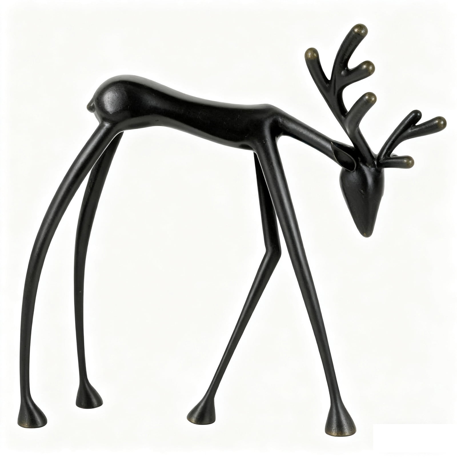 European Elegance Faux Metal Deer Statue, Antique Finish - Weather ...