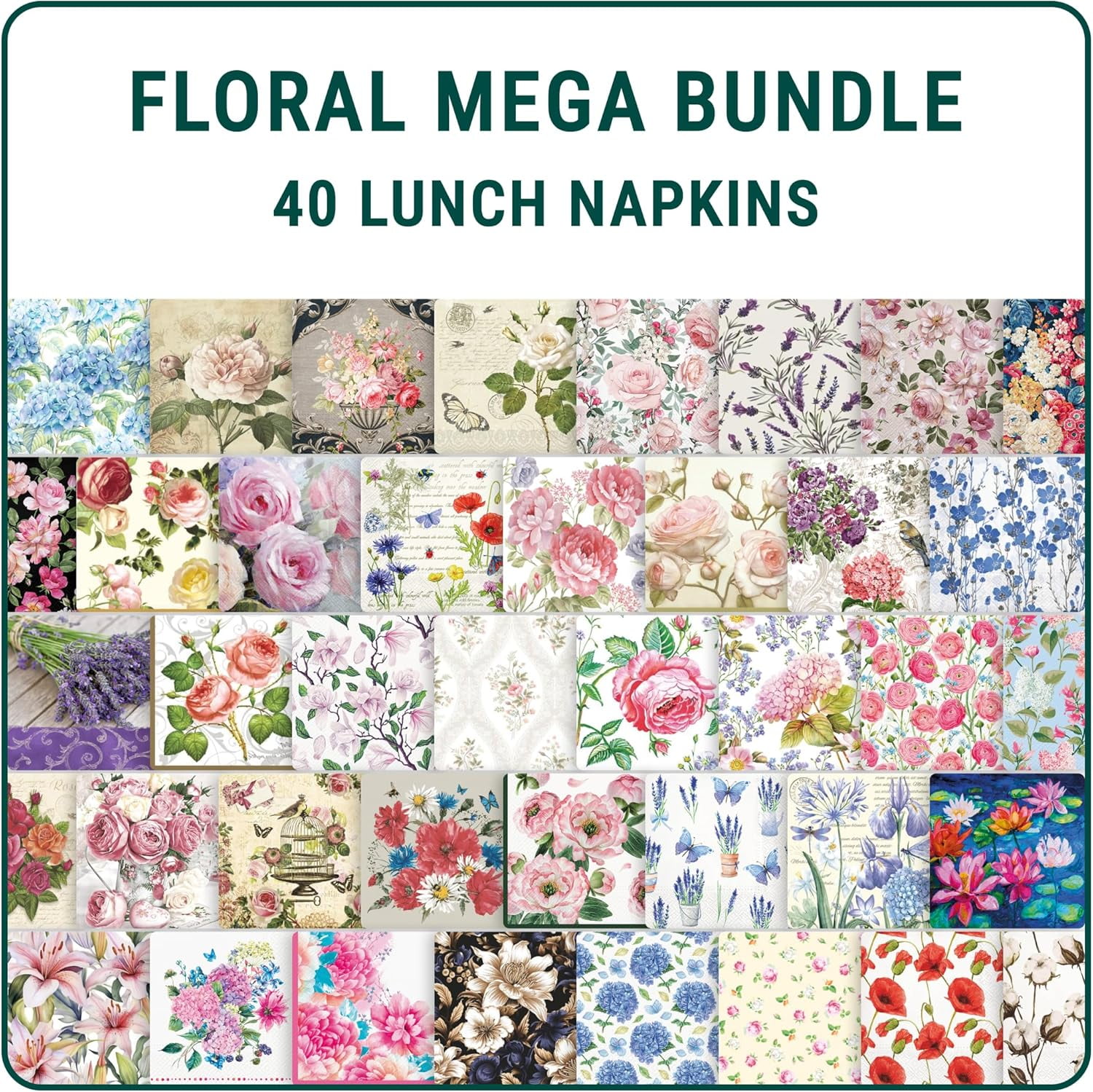 European Excellency, Floral Napkins for Decoupage, Floral Decoupage ...