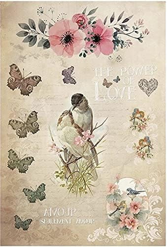 European Excellency, Love Birds Decoupage Paper for Furniture and ...