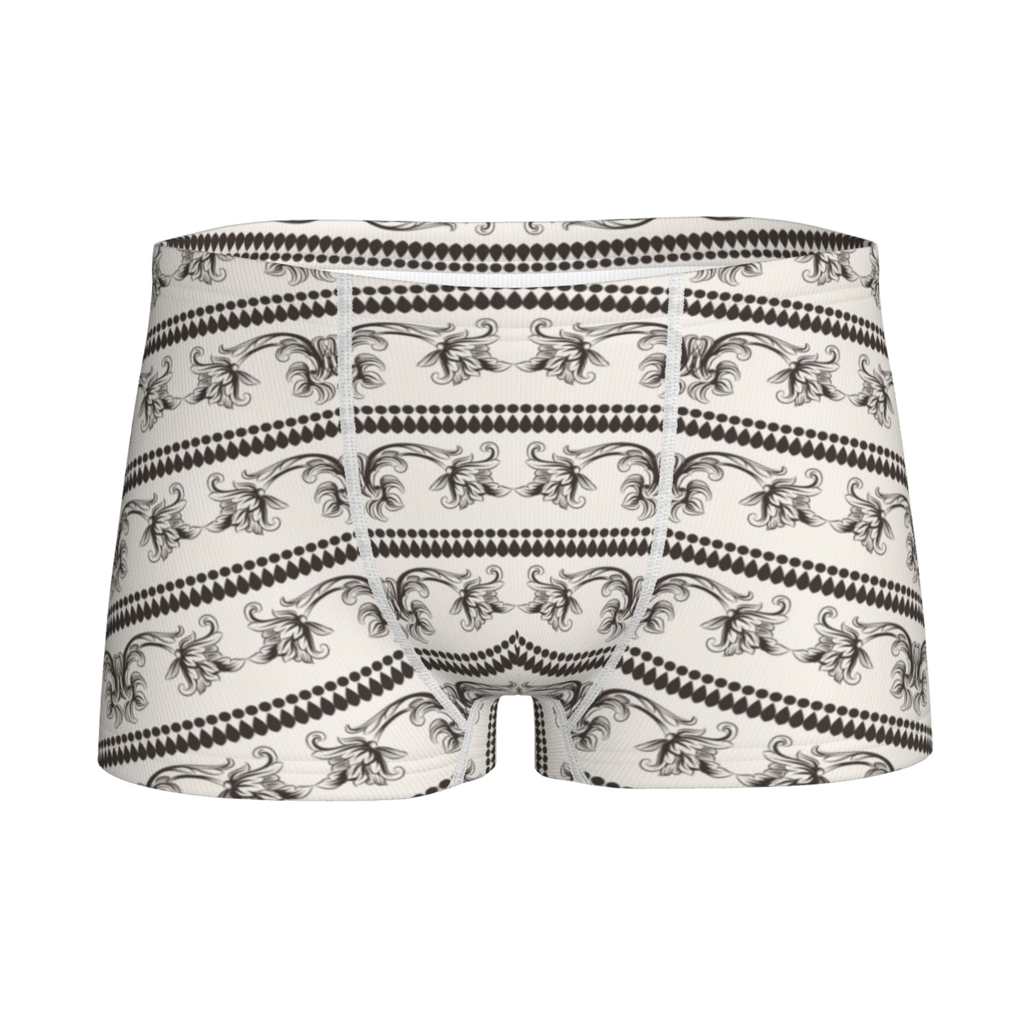 European Floral Border Pattern Boys'100% Cotton Boxer Brief Soft ...