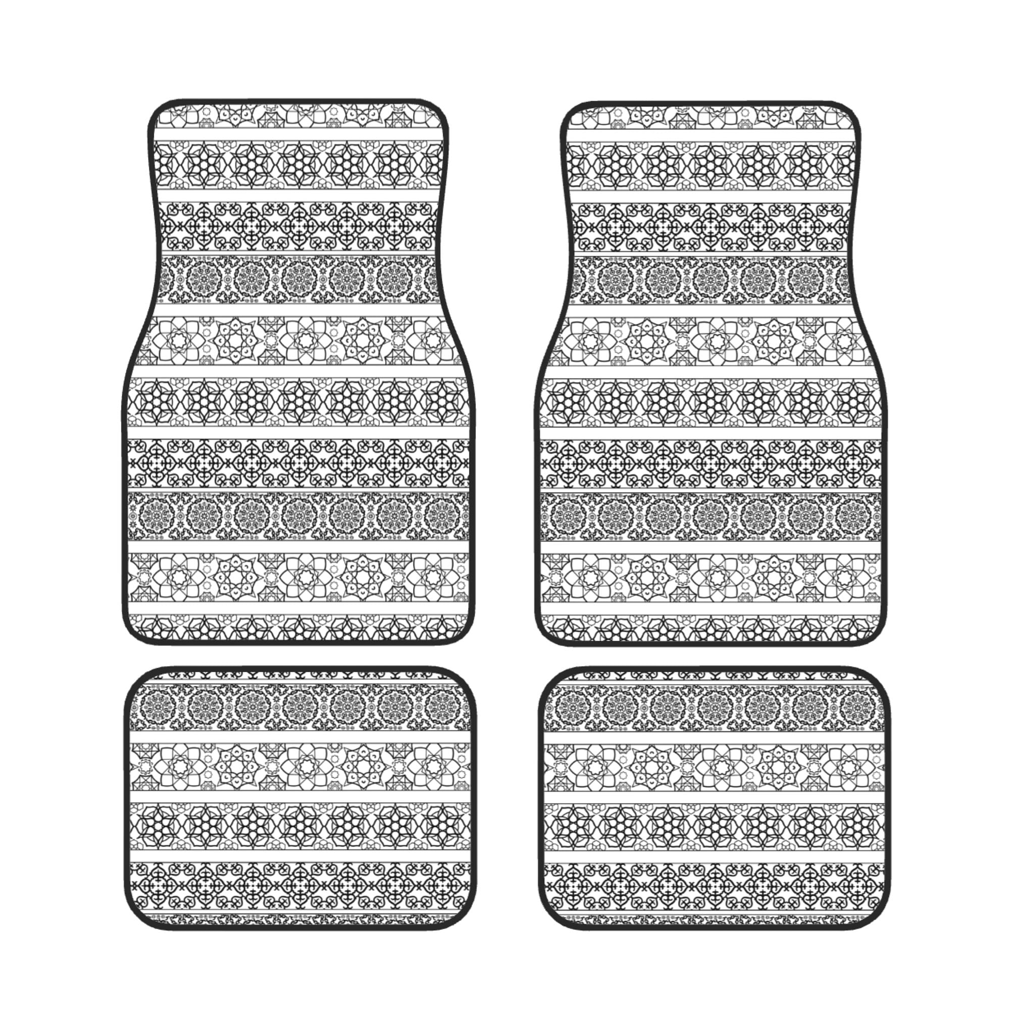 European Floral Border Pattern Universal Fit Carpet Floor Mats For Car ...
