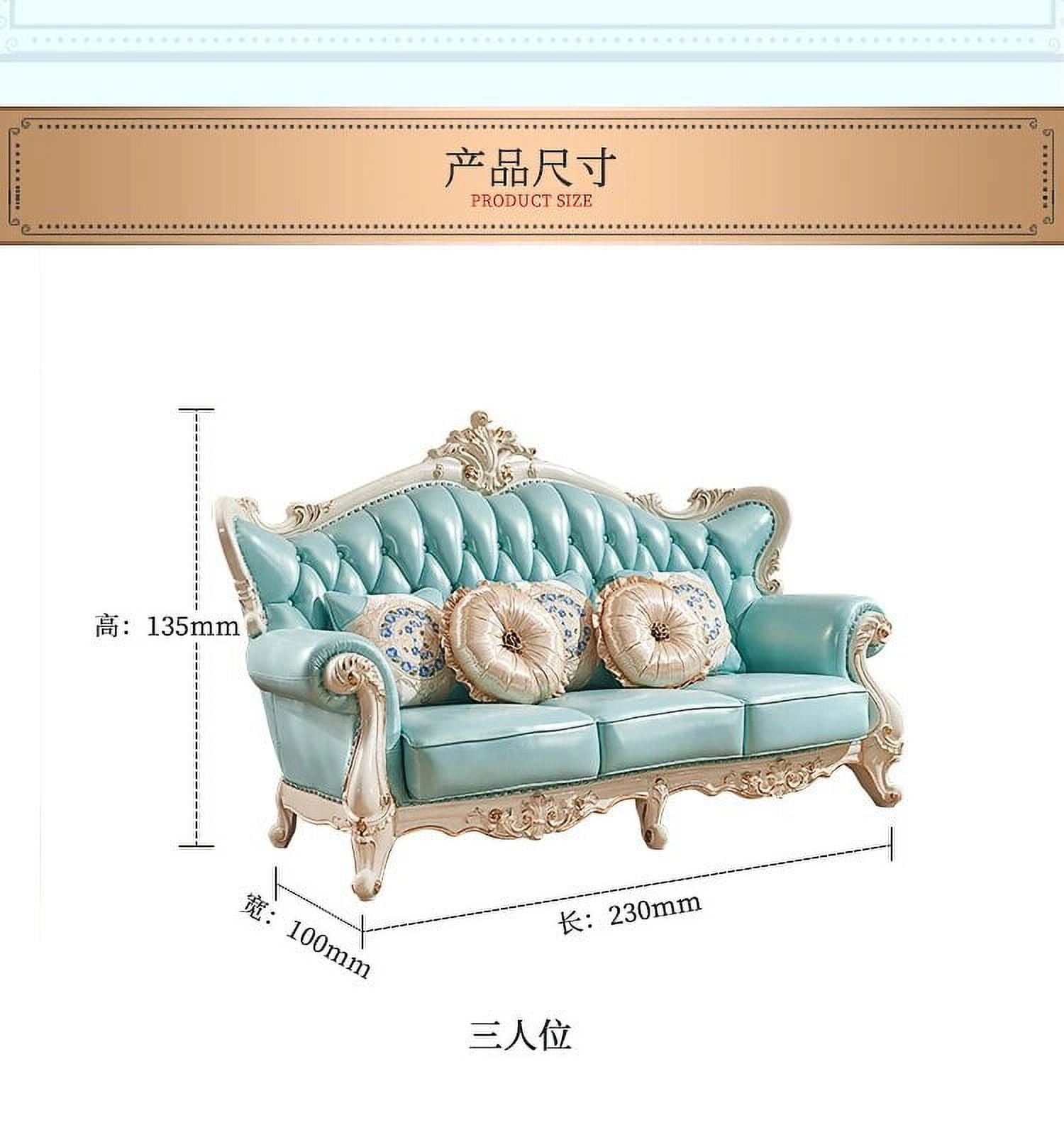 European Genuine Leather Sofa 123 Combination Living Room Luxury Solid ...