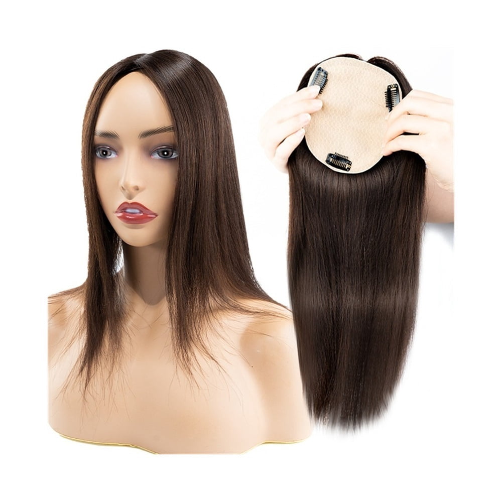 European Hair Topper 5"x5.5" Breathable Full Silk Base Hairpiece 8-16 ...