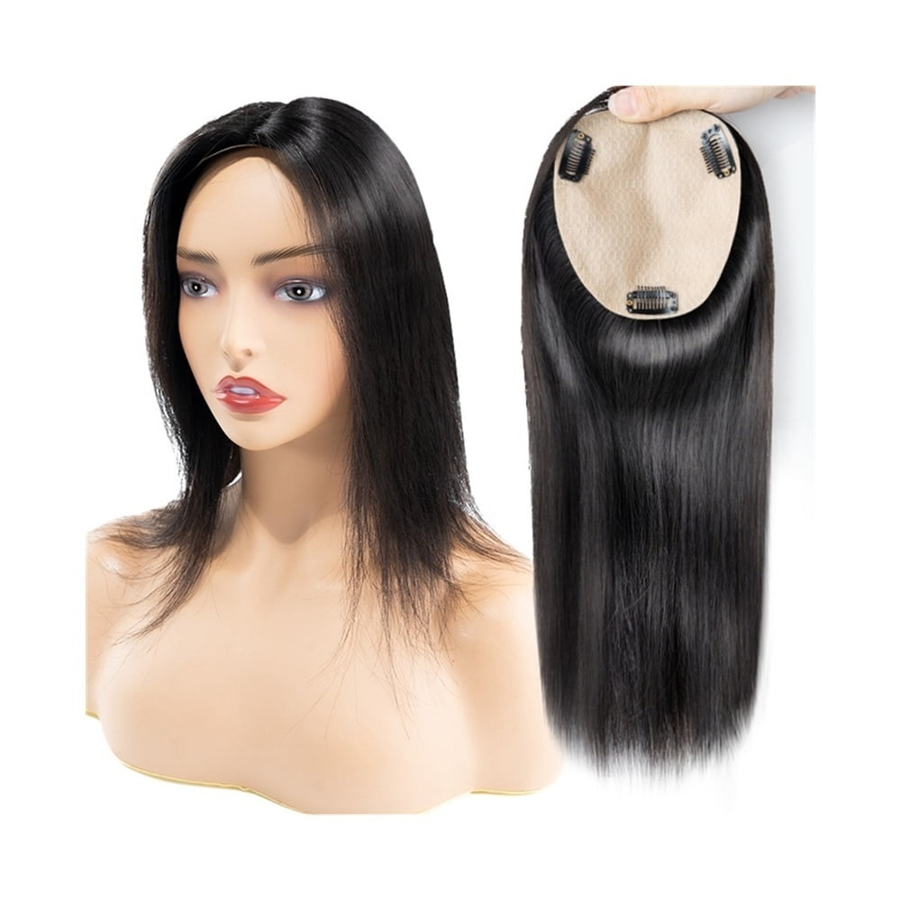 European Hair Topper 5"x5.5" Breathable Full Silk Base Hairpiece 8-16 ...