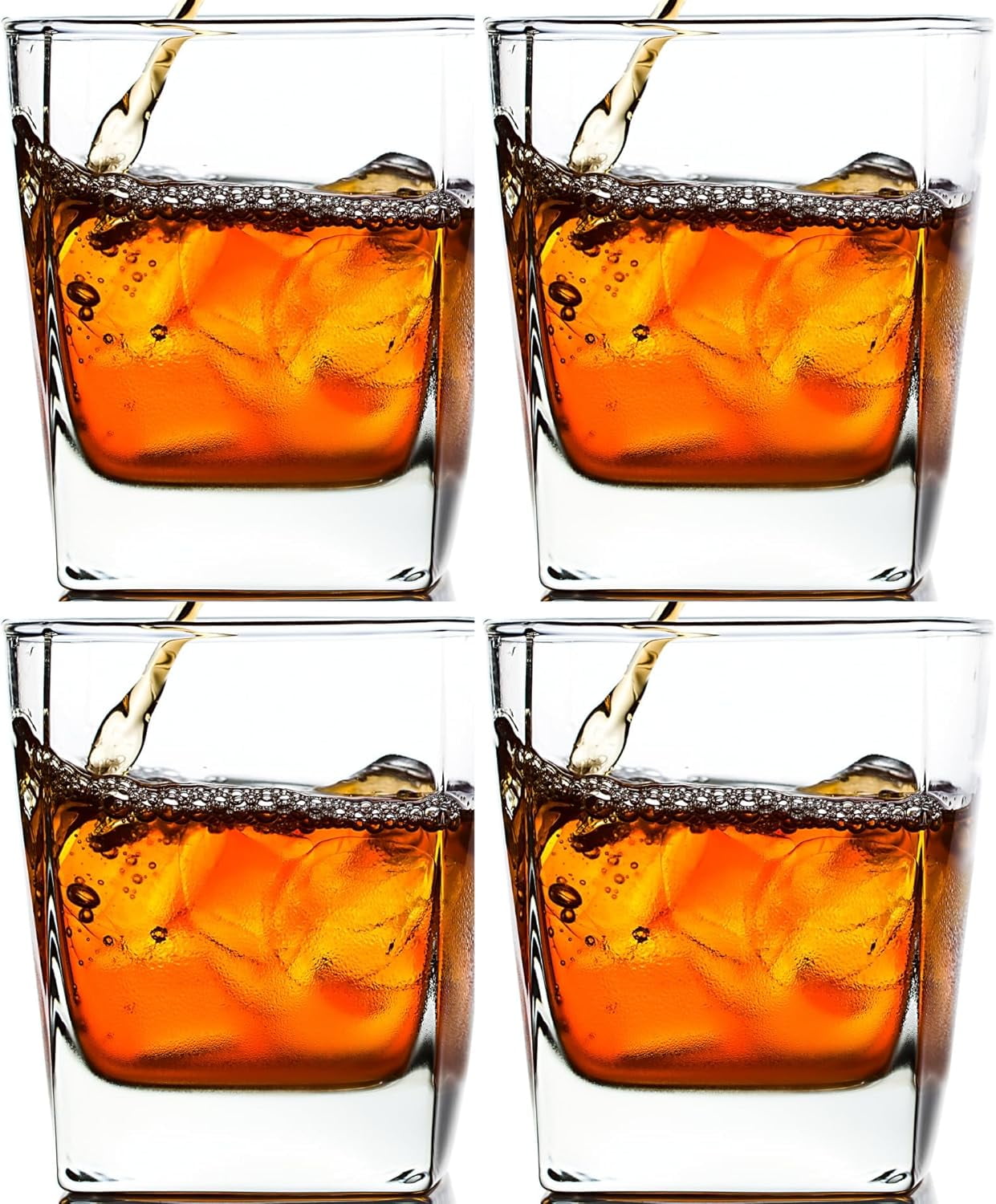 European-Handcrafted Whiskey Double Old Fashioned Glasses, Set of 4 ...