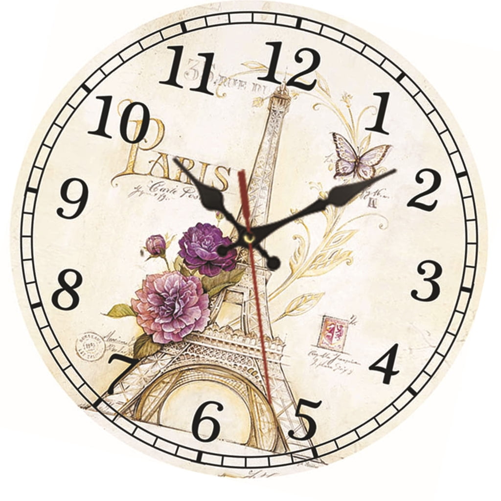 European Inspireds Silents Round Wood Clock for Office and Home ...