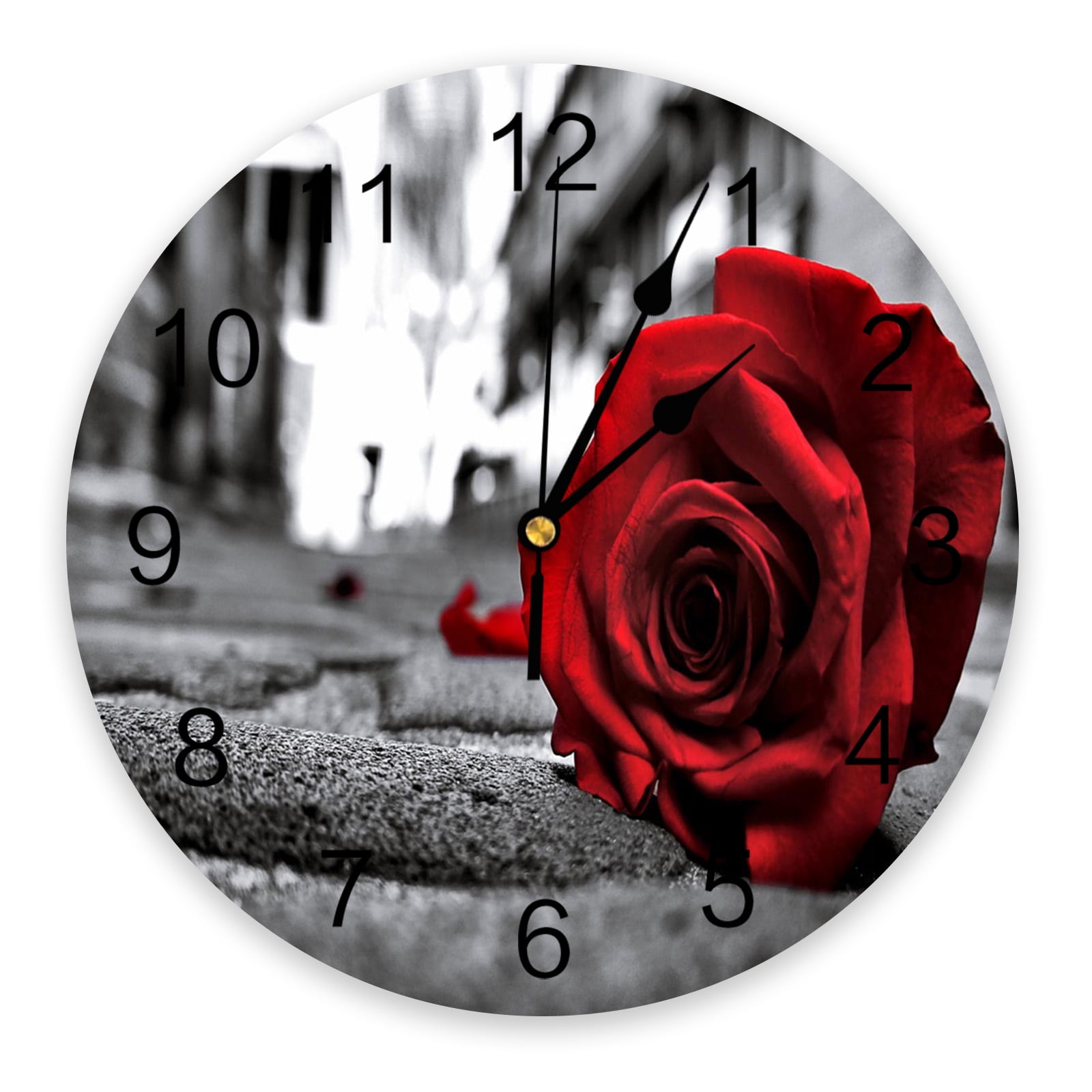 European Italy Street Round Wall Clock Acrylic Hanging Silent Time ...
