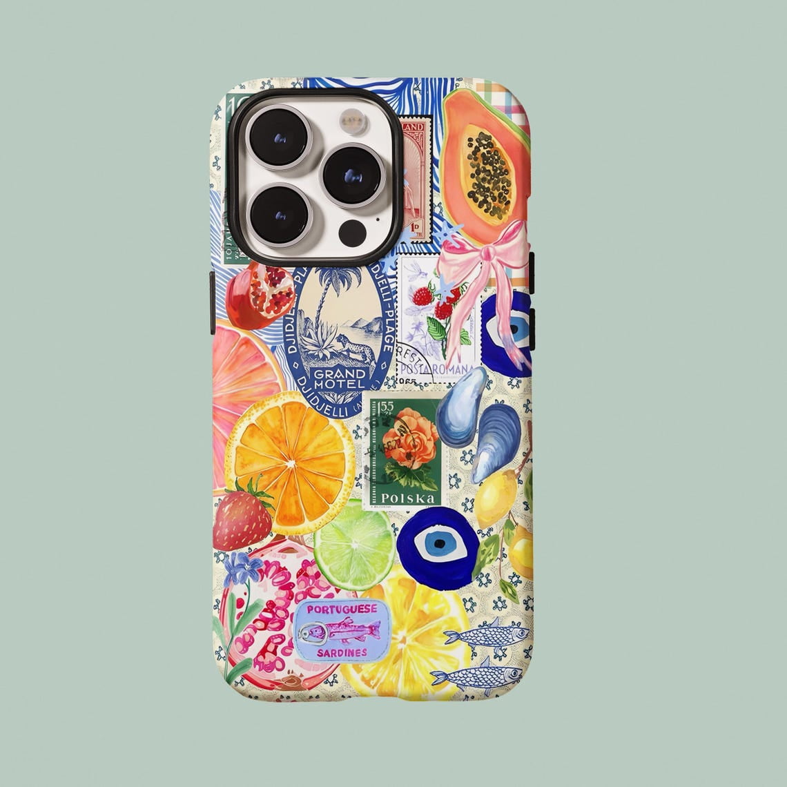 European Lemon Collage Phone Case Scratch Resistant Summer Art with ...