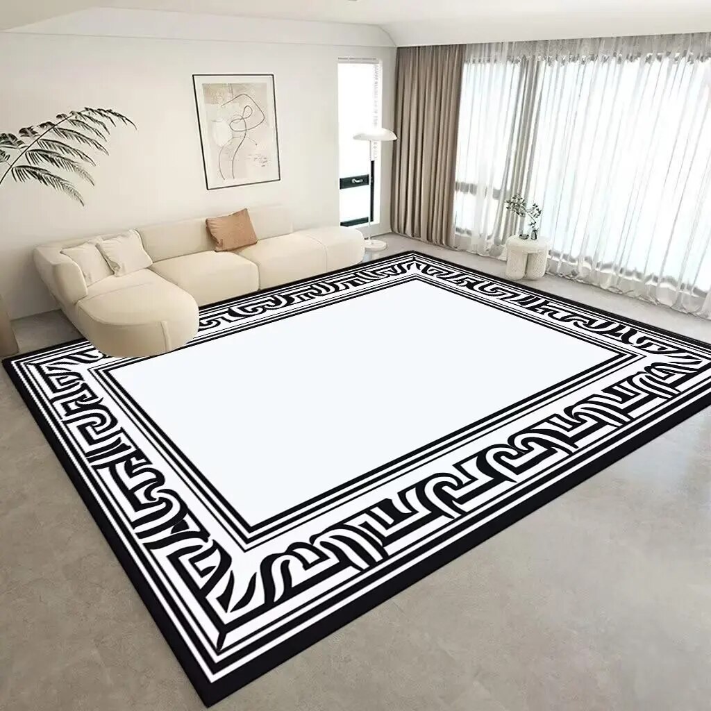 European Living Room Decoration Carpet Light Luxury Retro Black Carpets ...