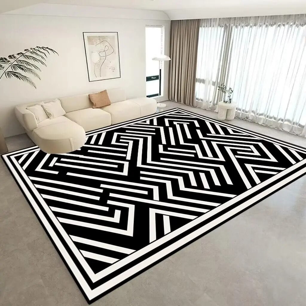 European Living Room Decoration Carpet Light Luxury Retro Black Carpets ...