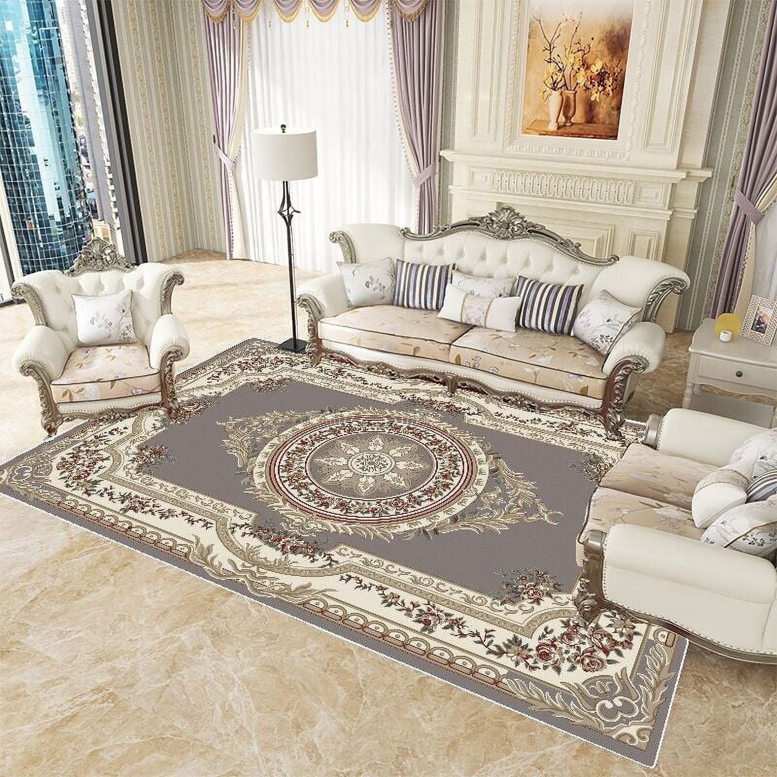 European Luxury Carpets ration Living Room Sofa Rug Large Area Non-slip ...