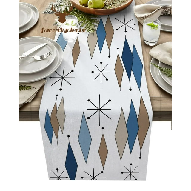 European Medieval Geometry Rhombus Table Runner Home Wedding Table Flag ...