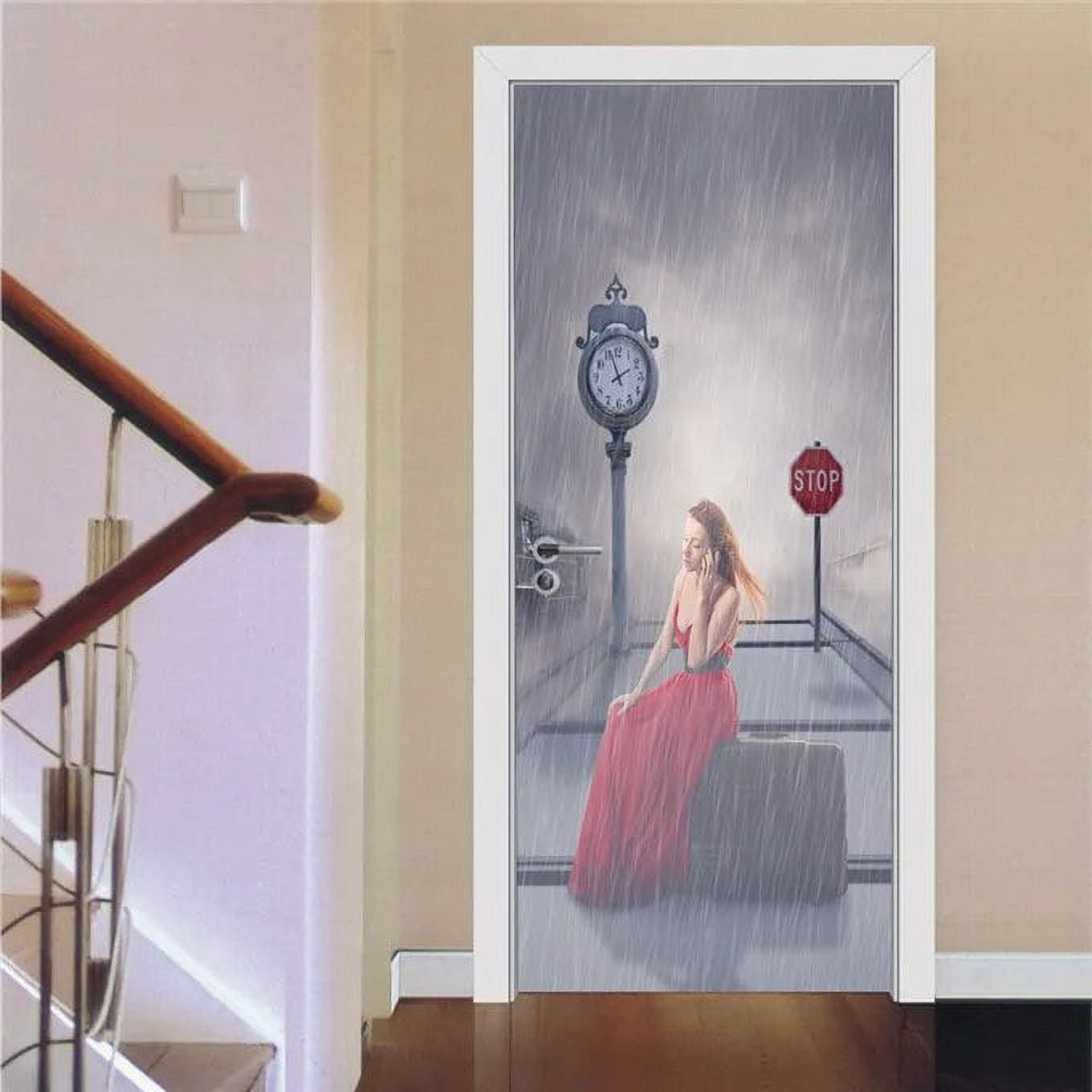 European Mosaic Art Creativity Door Sticker DIY PVC Self Adhesive ...
