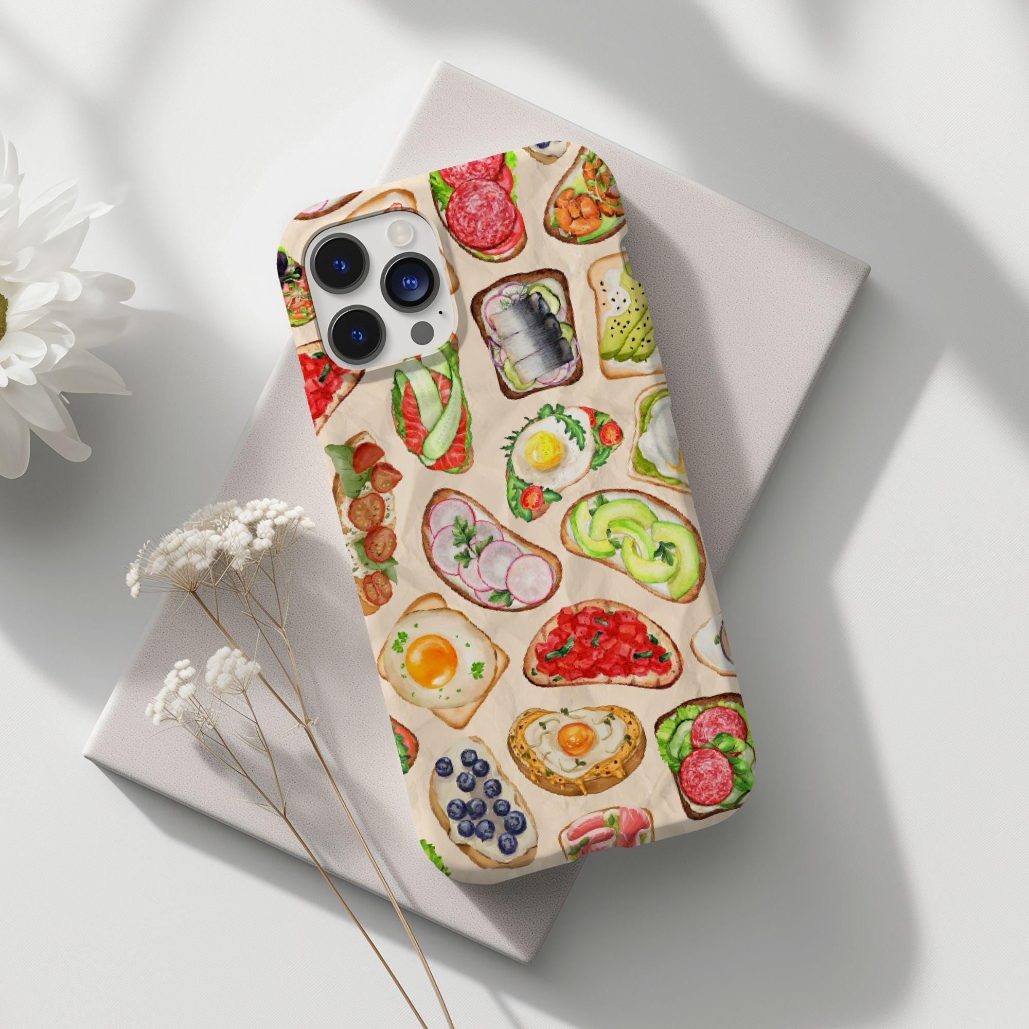 European Open Sandwich Food Collage Phone Case with iPhone 17 through ...