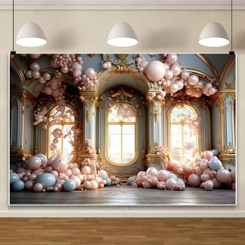 European Palace Interior Arch Wall Backdrop Vintage Medieval Room ...