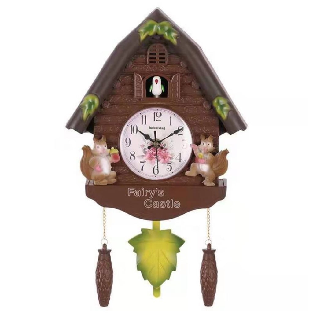 European Pastoral Style Resin Quartz Cuckoo Wall Clock Bird for Time ...
