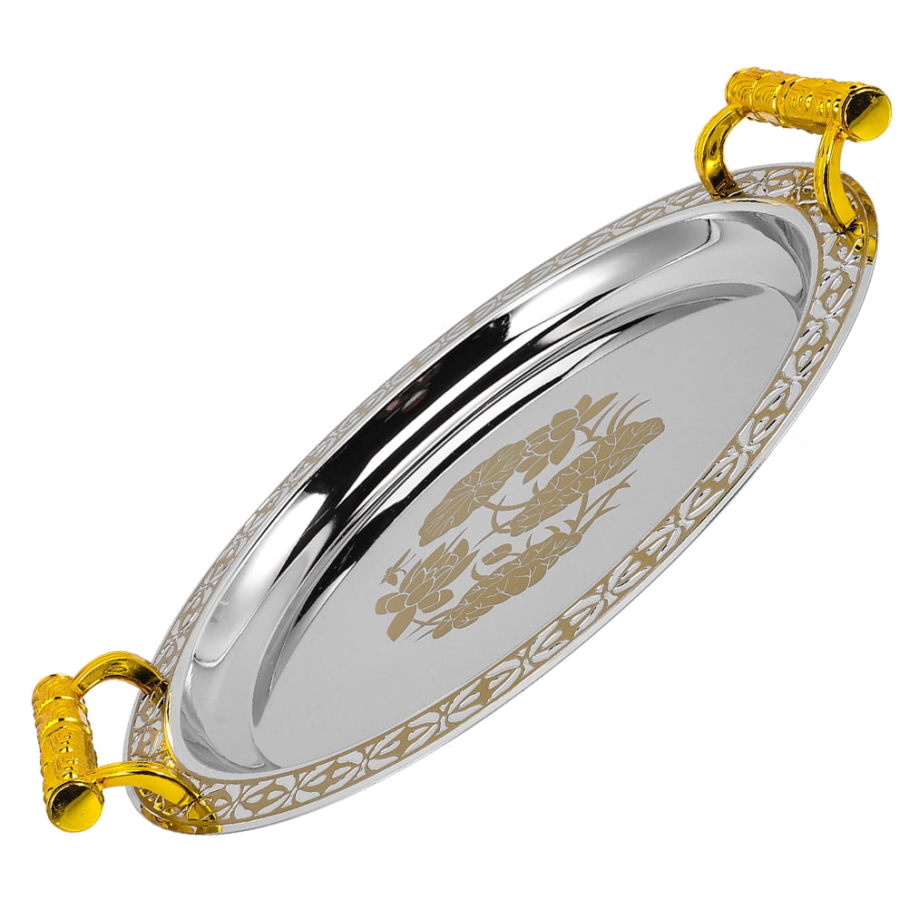 European Pattern Tray Paper Cups Vanity Tray Stainless Steel Serving ...