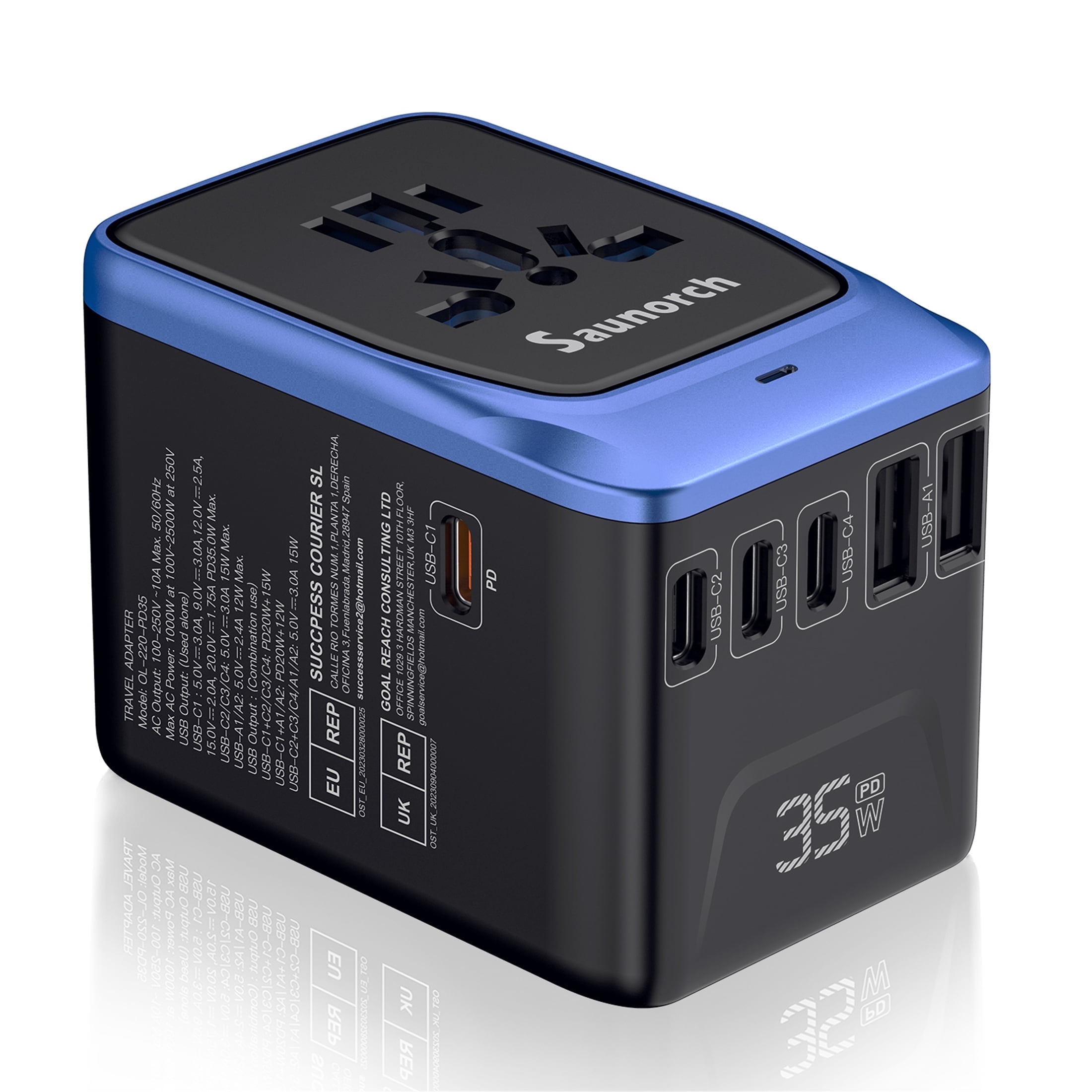 European Plug Adapter SAUNORCH International Power Plug Converter with ...