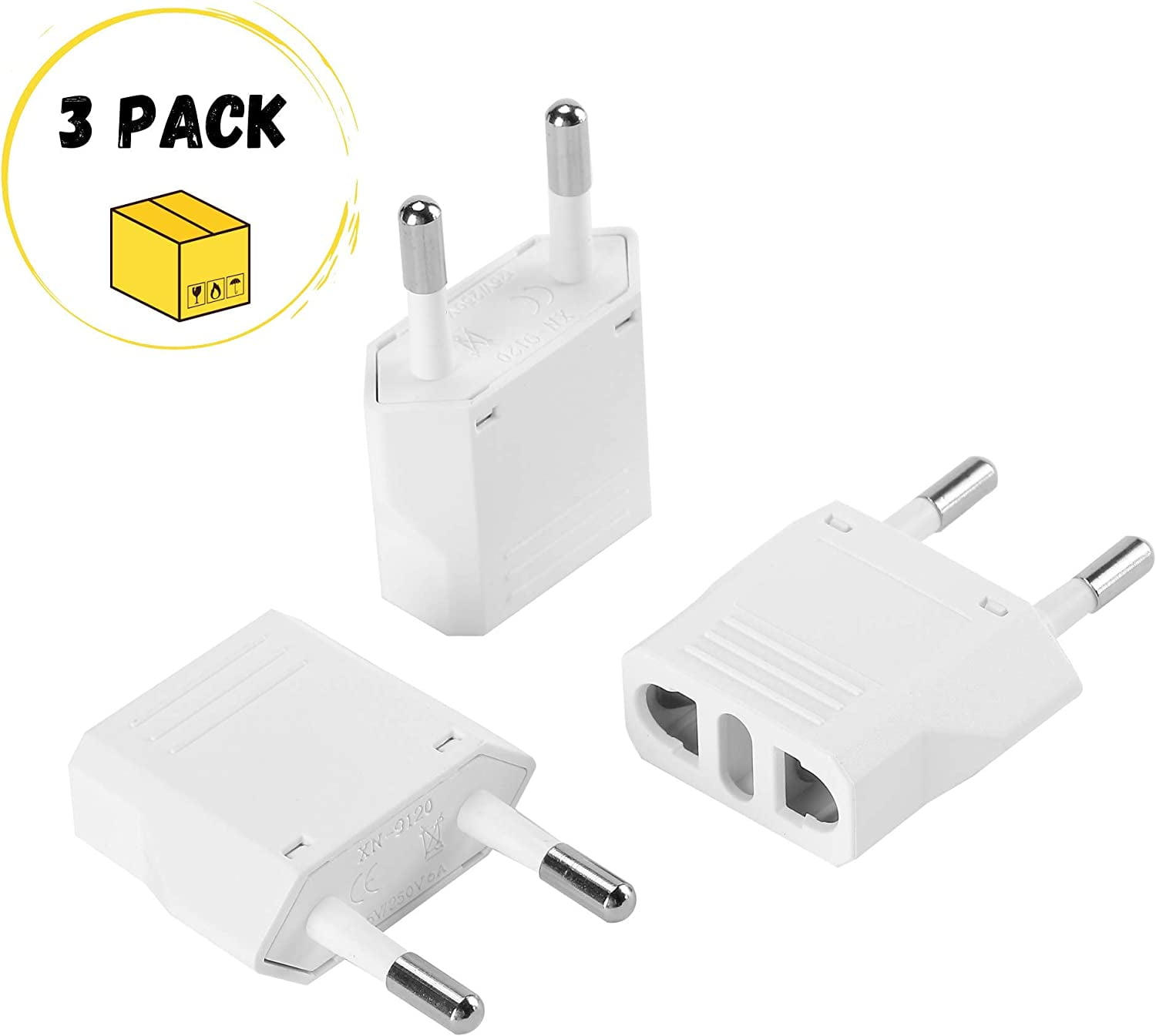 European Plug Adapter, Travel Adapter, US to Europe Plug Adapter, EU ...
