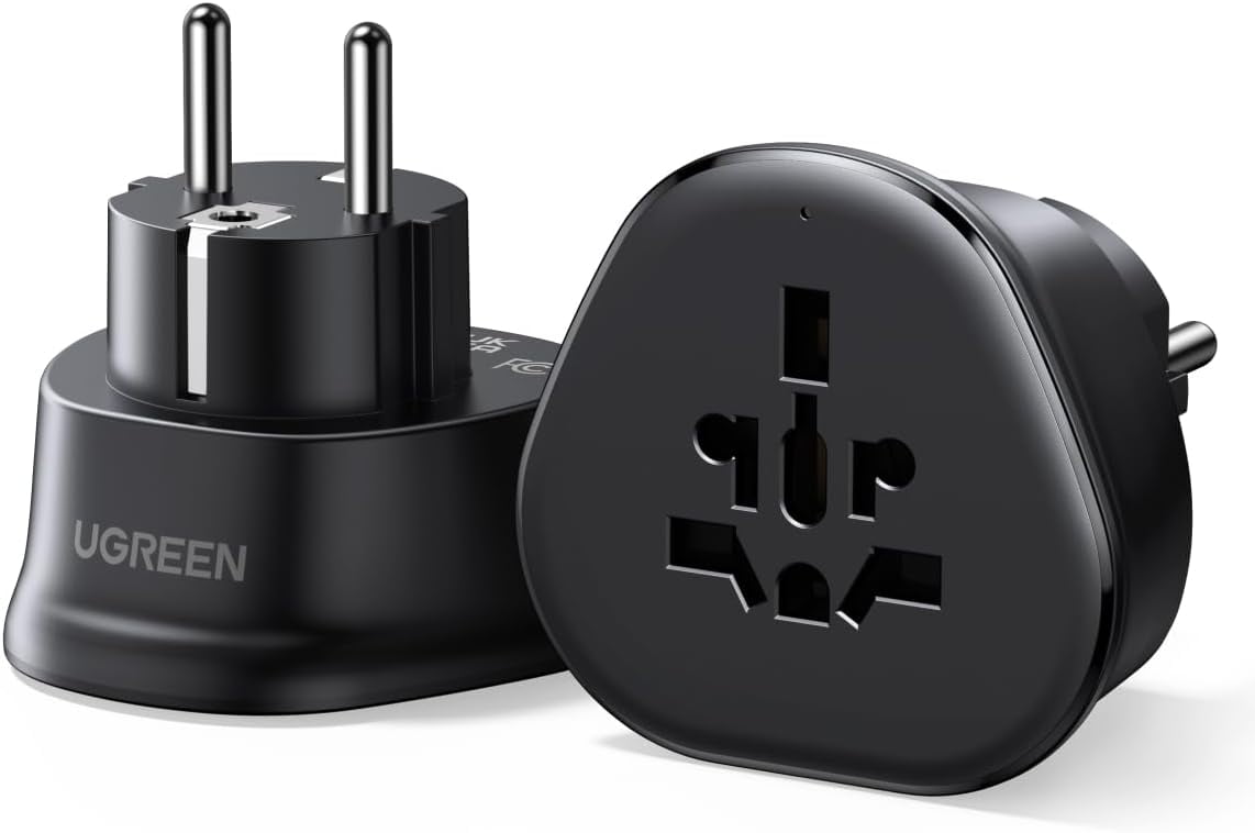 European Plug Travel Adapter, US/UK/CA/MX/AU/JP/CN/NZ/PH to EU (Type F ...