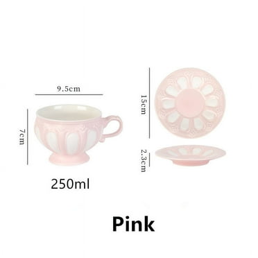 Tea Cup Set 12 Piece Cup & Saucer Set Glass Tea Party Microwave Safe ...