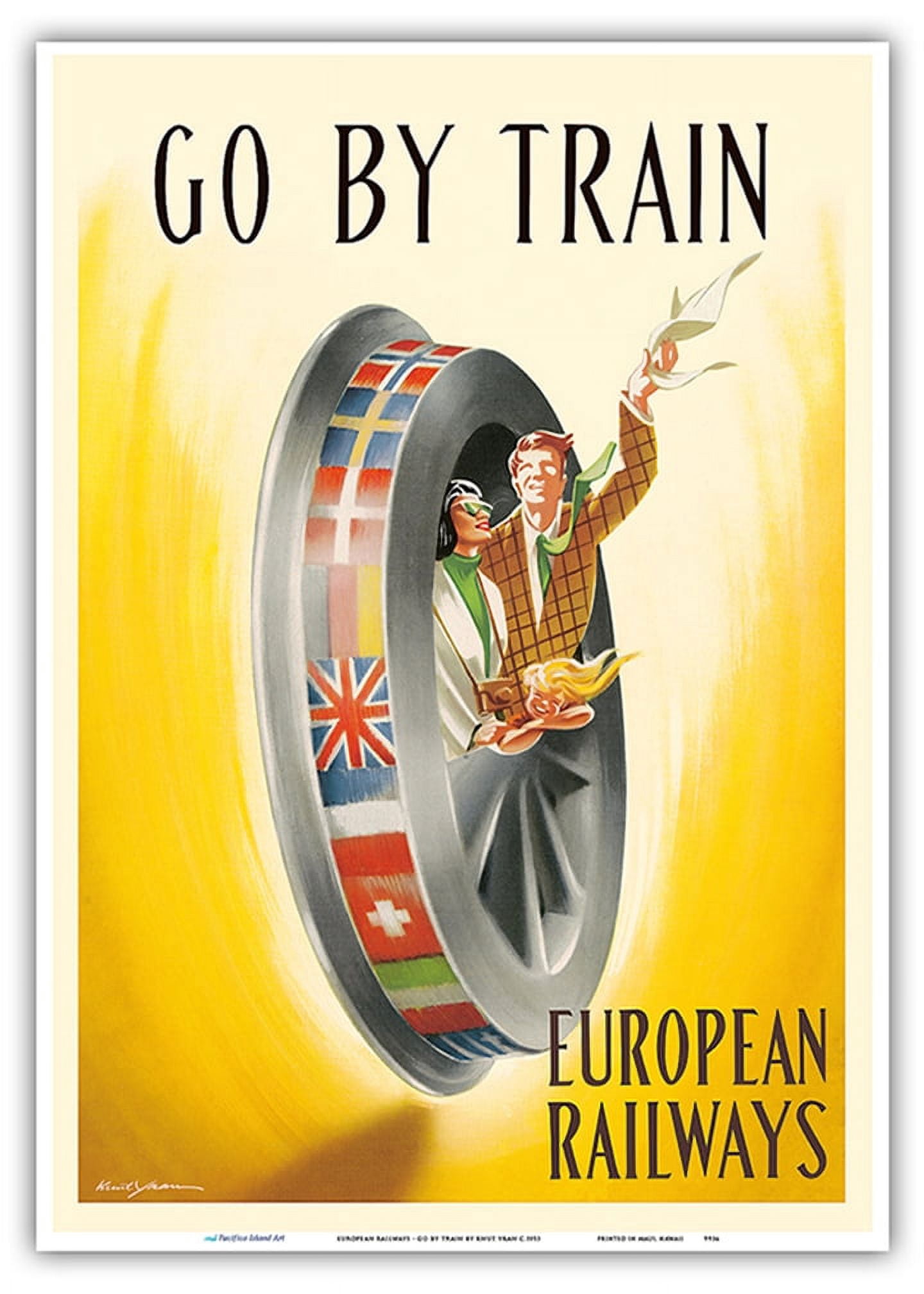 European Railways - Go By Train - Vintage Railroad Travel Poster by ...