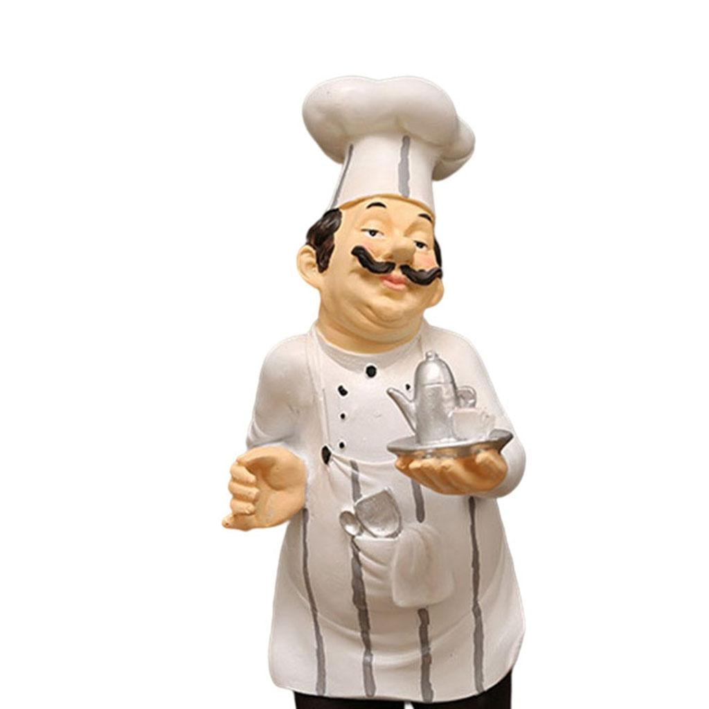 European Resin Chef Statue Figurine Kitchen Decor Miniature Ornaments ...
