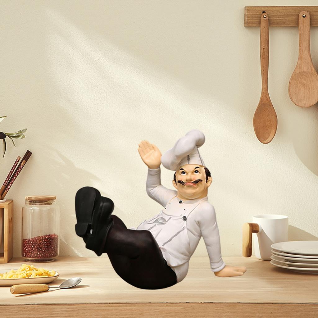European Resin Chef Statue Figurine Kitchen Decor Miniature Ornaments ...