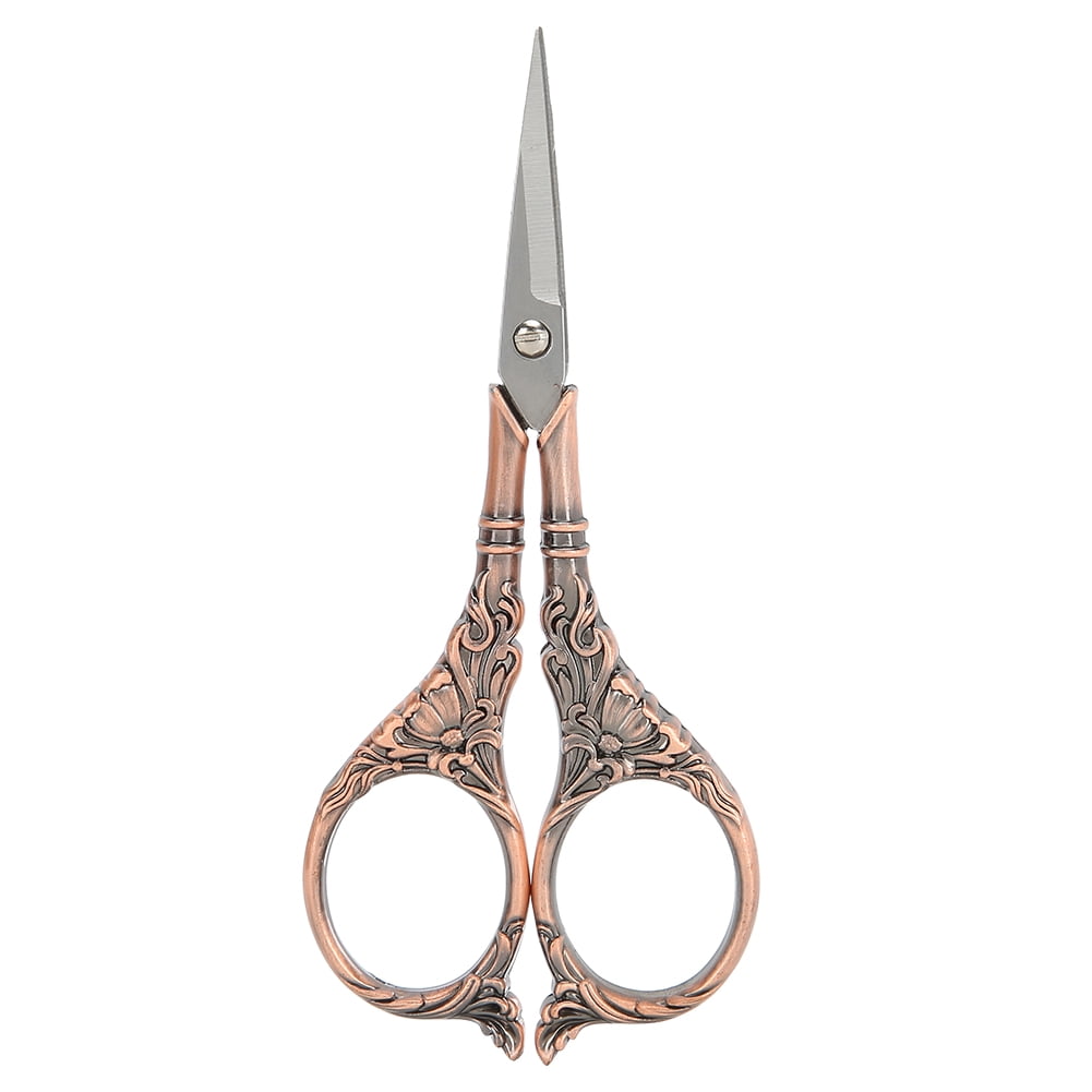 European Retro Embroidery Scissors Floral Carved Stainless Steel Sharp ...