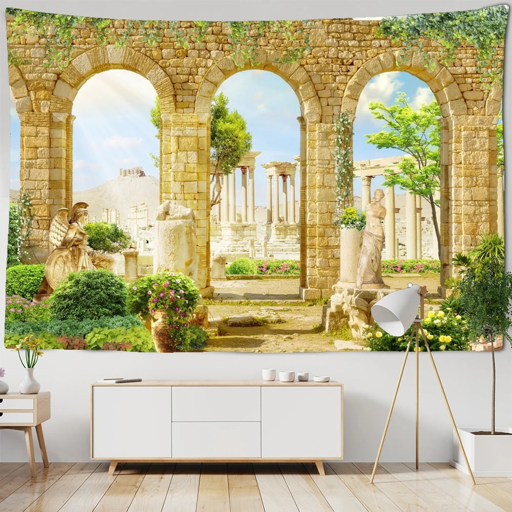 European Retro Greek Scery Tapestry Wall Hanging Landscape Tapestry ...
