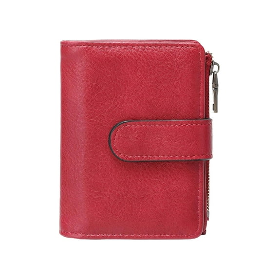 European Retro Short Wallet PU Construction Spacious Interior Blocking ...