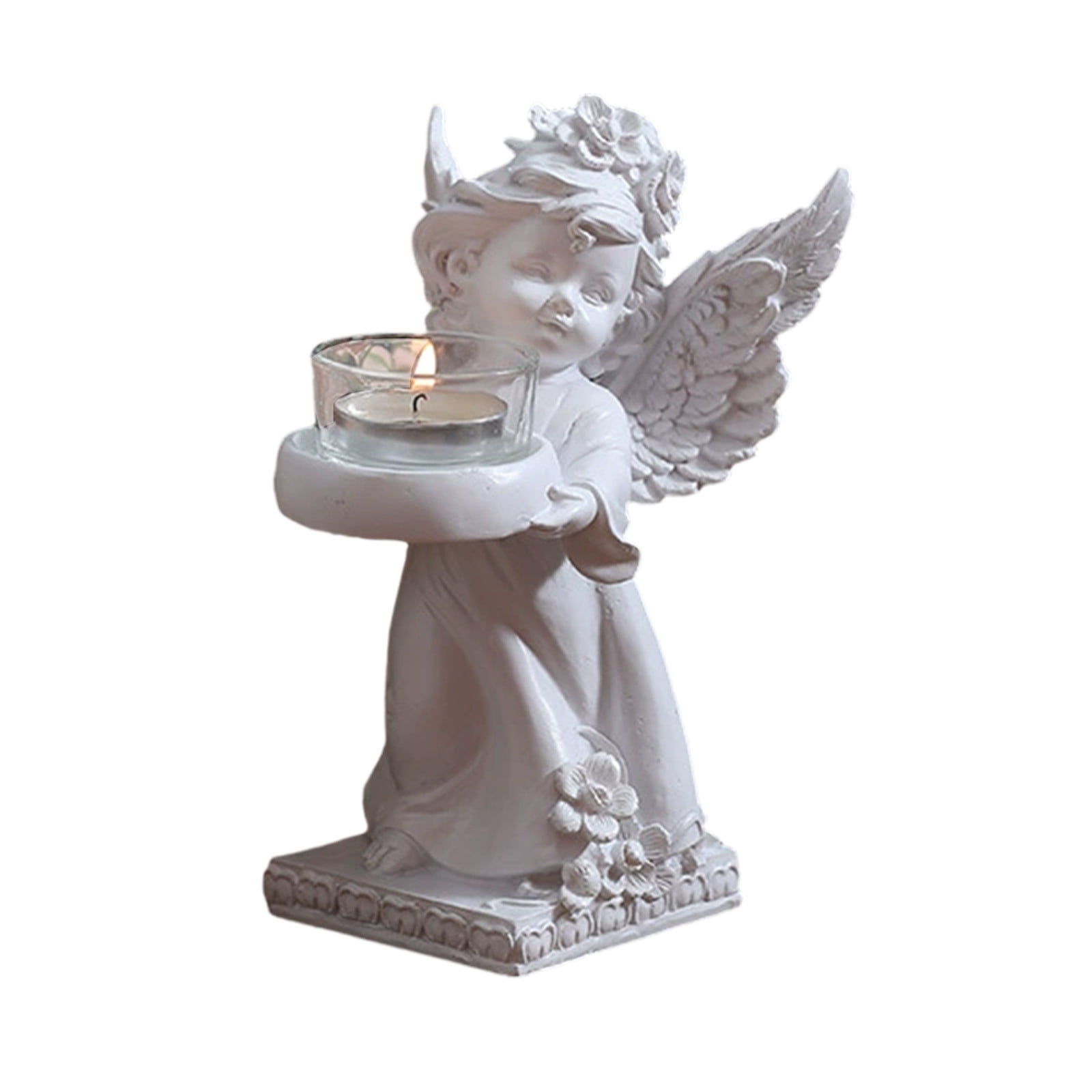 European Retro Standing Angel Candlestick with Wings, Hand-Hold Design ...