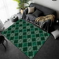 European Retro Style Area Rugs, Green Geometric Carpet, Apartment ...