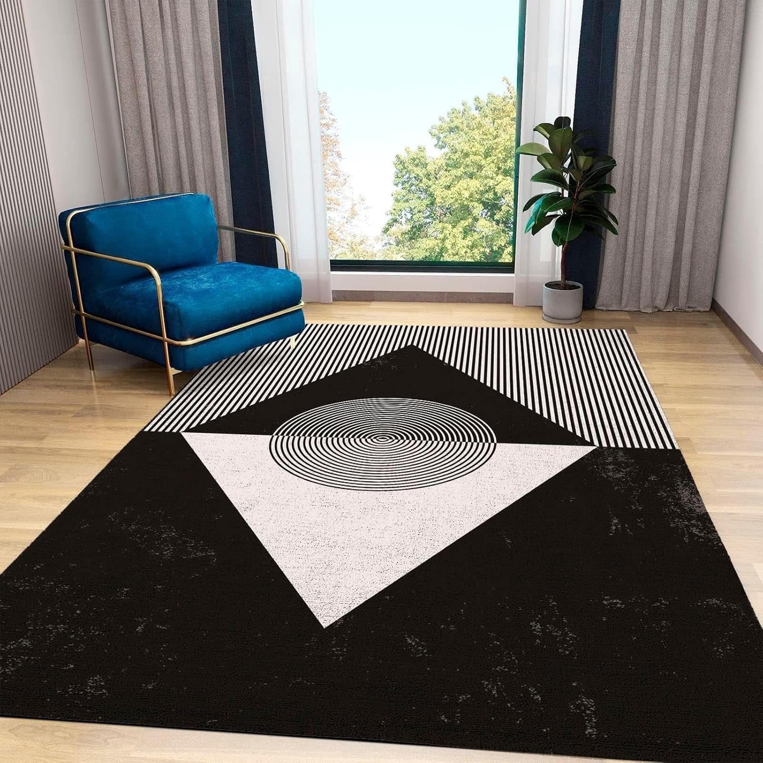 European Retro Traditional Medieval Area Rug Black White Abstract ...