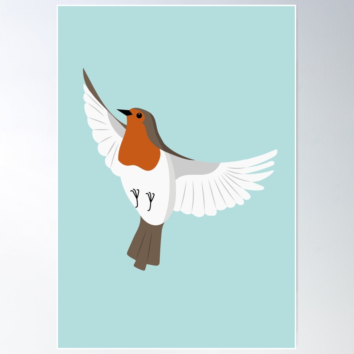 European Robin Pattern Poster Wall Art, Modern Wall Decor For Living ...