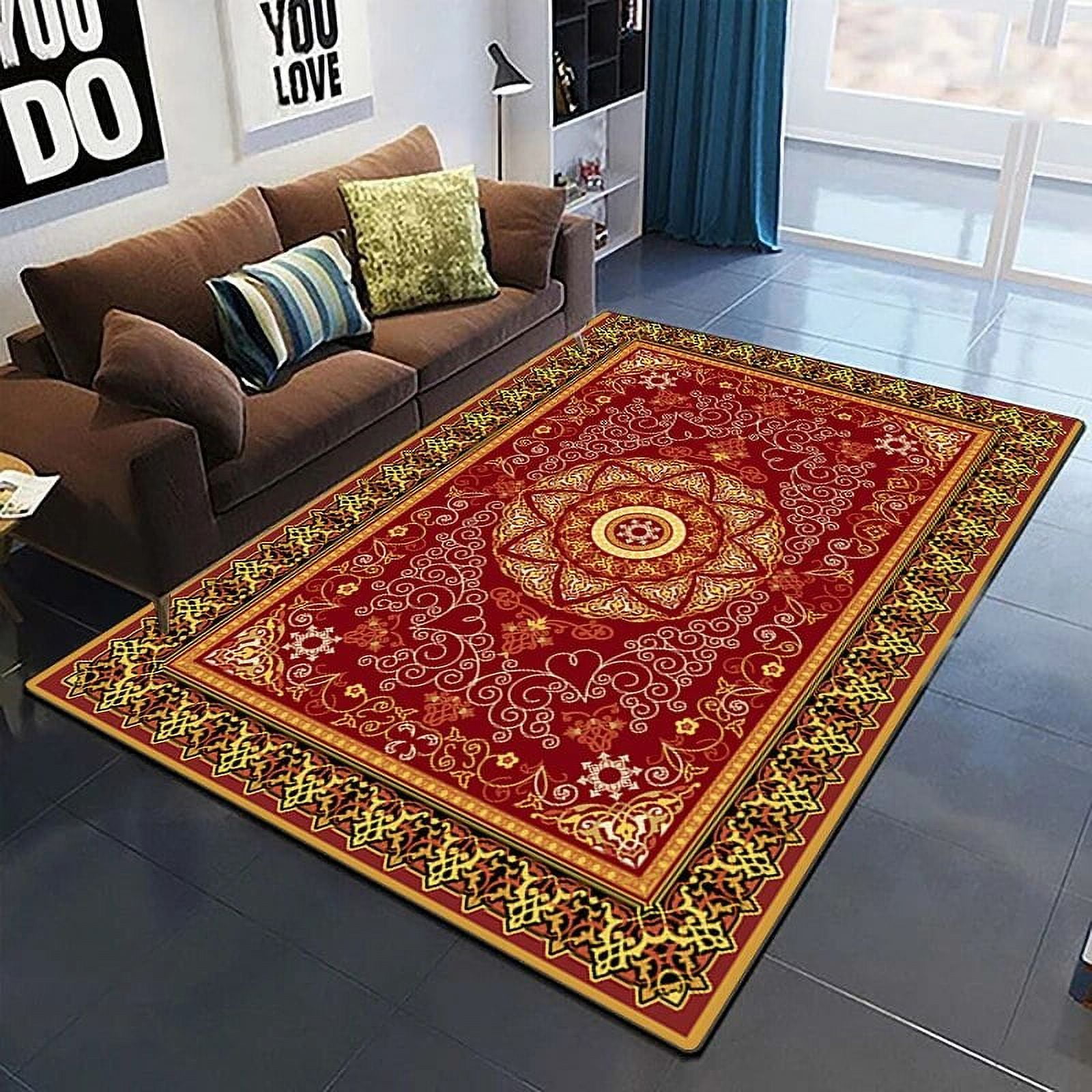 European Rococo Medieval Pattern Carpet Decorative Square Rug Modern ...