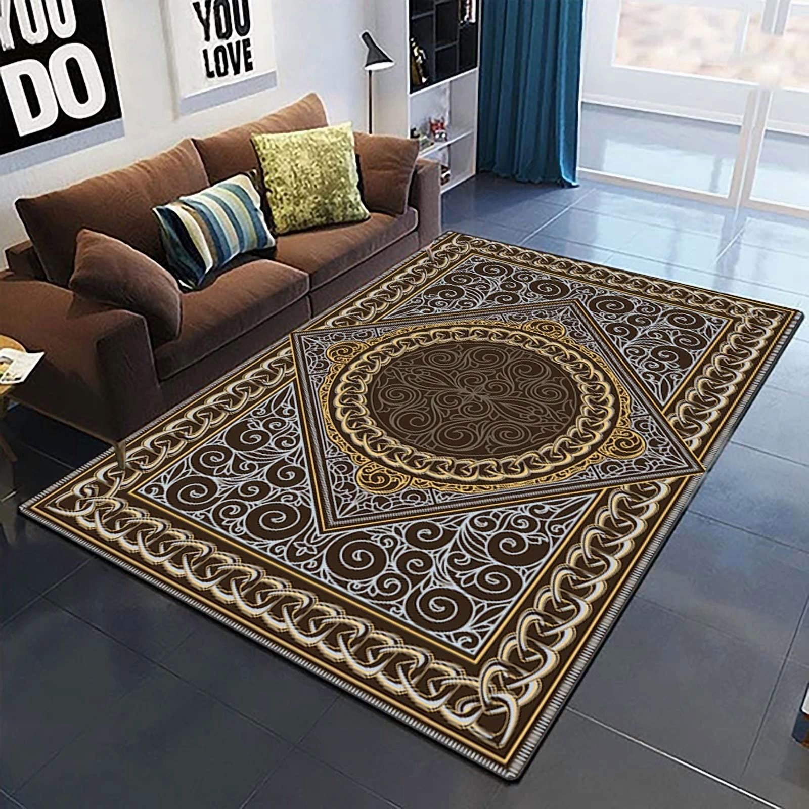 European Rococo Medieval Pattern Carpet rative Square Rug Modern House ...