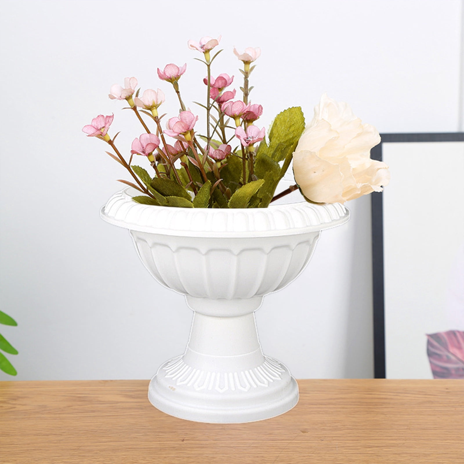 European Roman Pot,Pedestal Planter,European Flower Pot - White Planter ...