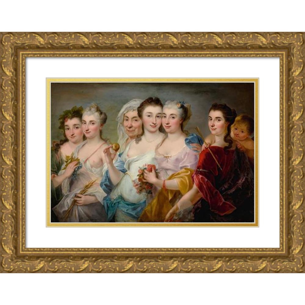 European School 24x18 Gold Ornate Framed and Double Matted Museum Art ...