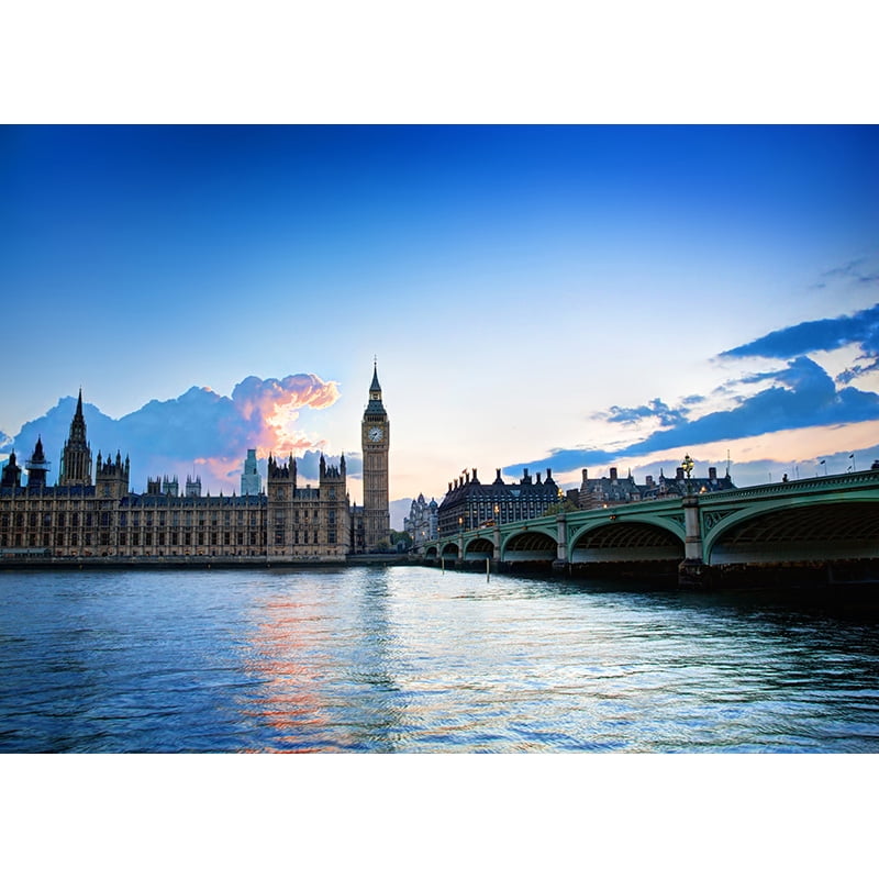 European Street Scenery Photography Backdrops Props Blue Sky White ...