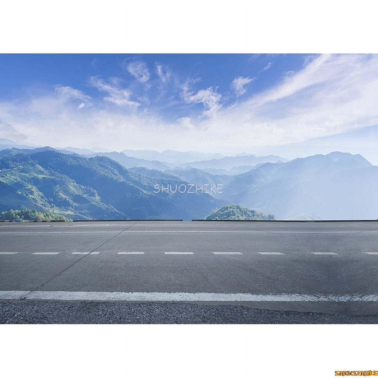 European Street Scery Photography Backdrops Props Blue Sky White Cloud ...