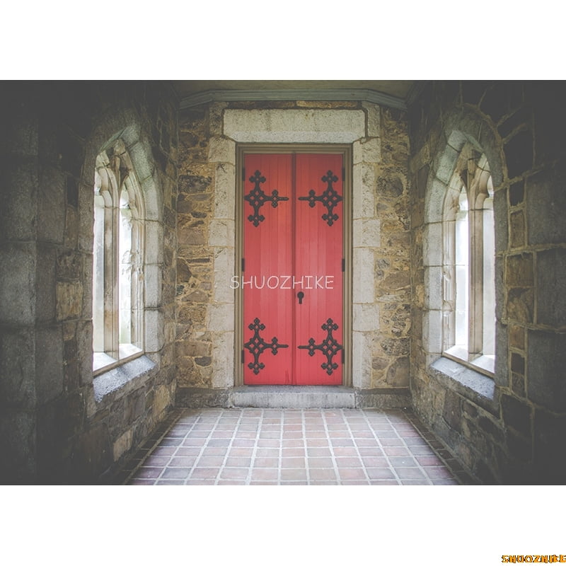 European Street Scery Photography Backdrops Props Blue Sky White Cloud ...